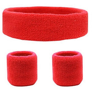 Red Sweatband Set
