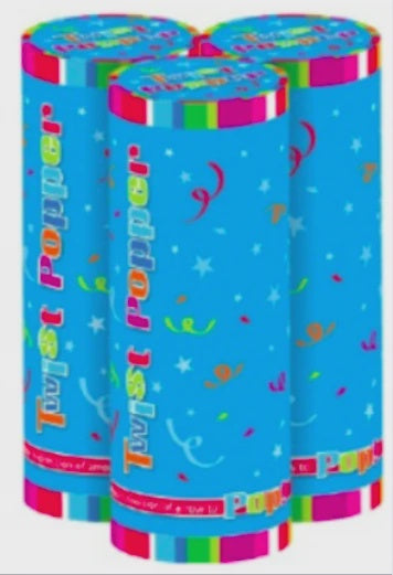 3 Pack Twist Poppers - Multicoloured